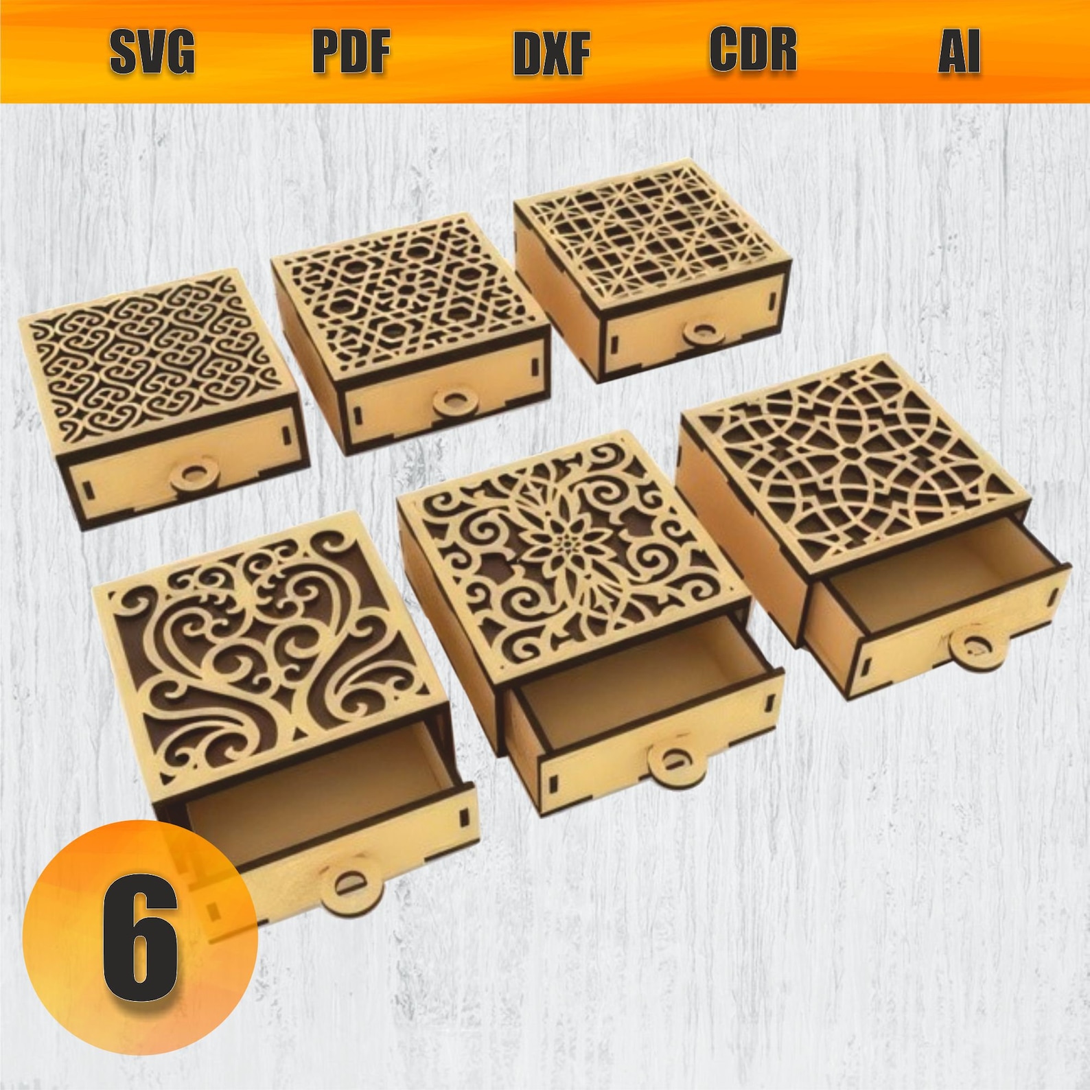 Drawer Box Laser Cut Svg, Drawer Box, Vector Files, Svg Ai Cdr Dxf Pdf ...