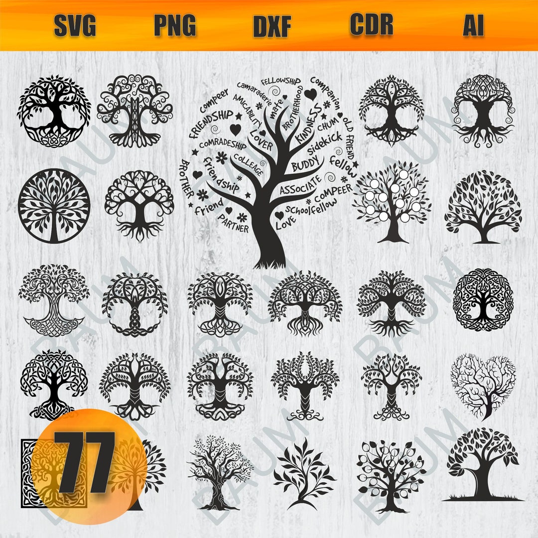 Tree of Life SVG Bundle, Yoga Chakra Symbol, Svg Ai Cdr Dxf Png, Ready ...