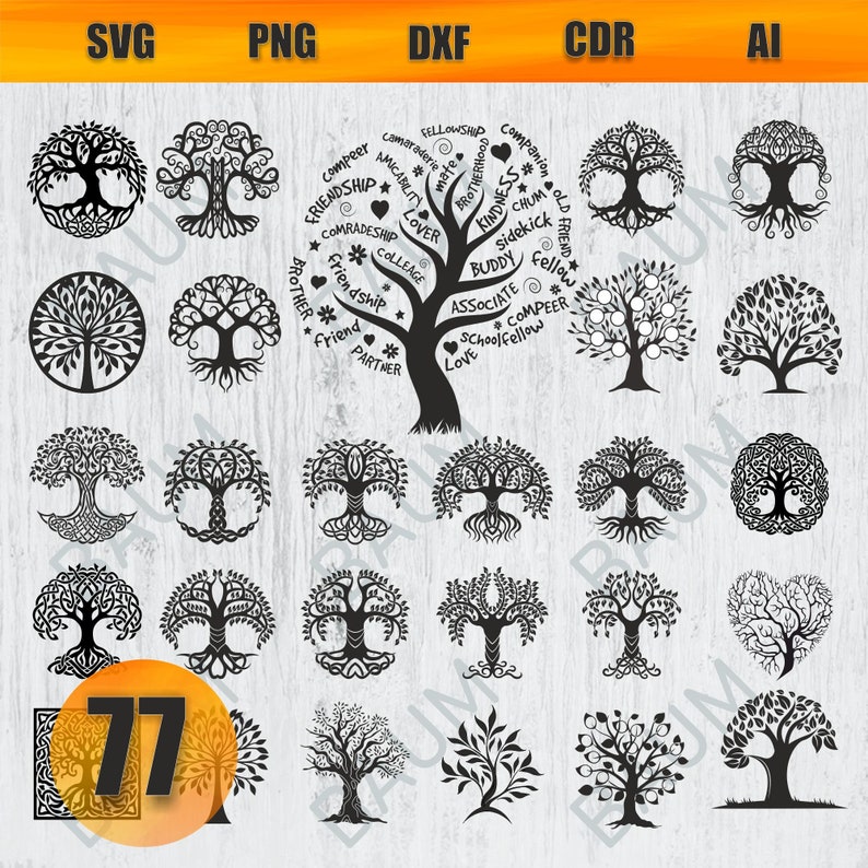 Tree of Life SVG Bundle, Yoga Chakra Symbol, Svg Ai Cdr Dxf Png, Ready ...