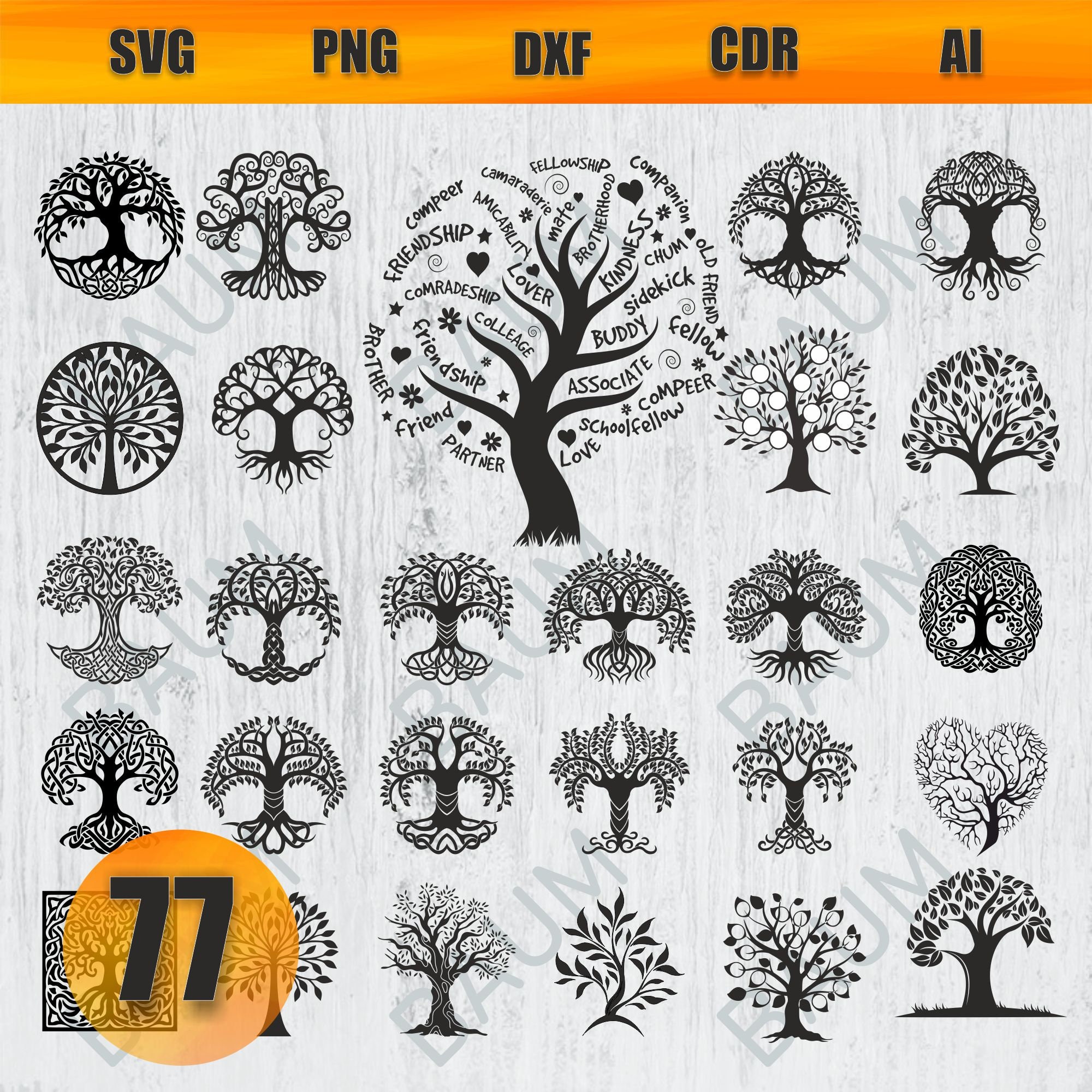 Tree of Life SVG Bundle, Yoga Chakra Symbol, Svg Ai Cdr Dxf Png, Ready ...