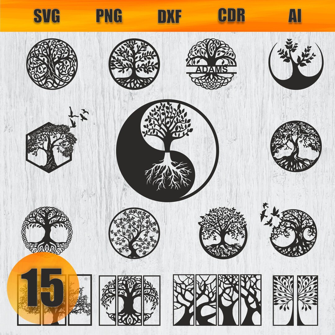 Tree of Life SVG Bundle, Yoga Chakra Symbol, Svg Ai Cdr Dxf Png, Ready ...