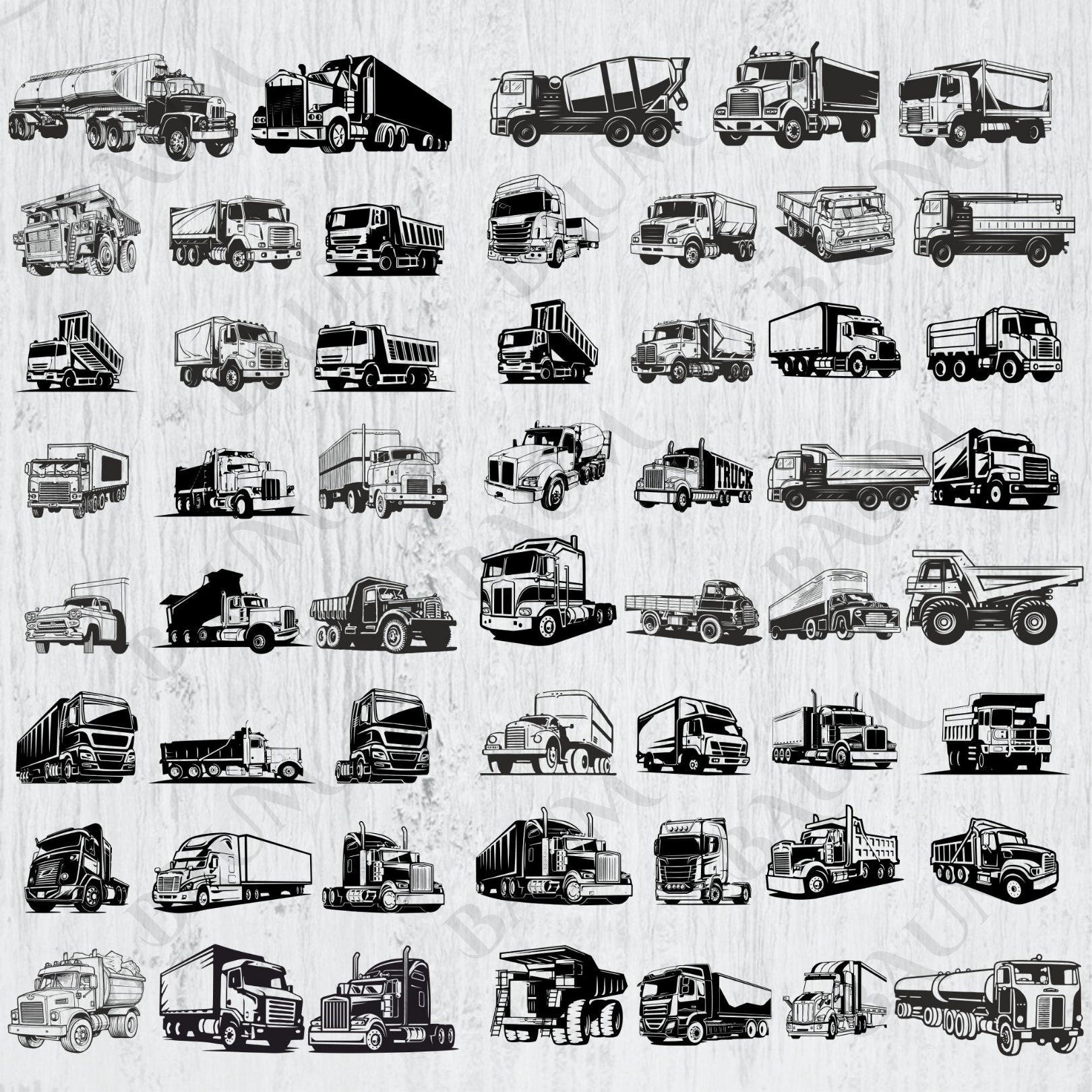 Truck Bundle, Truck Symbols, Vector Files, Svg Ai Cdr Dxf Png, Ready to ...