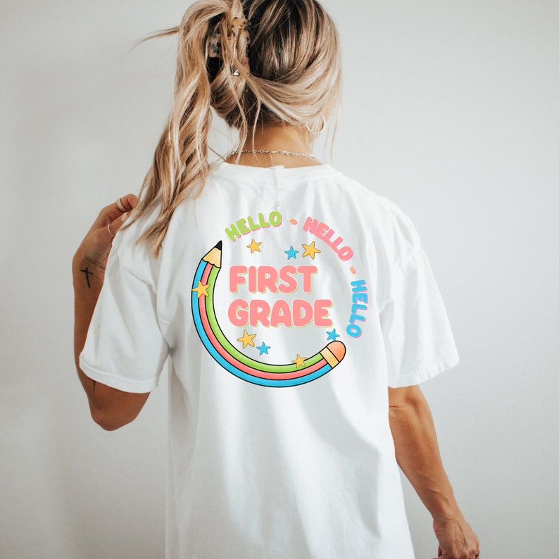 Hello First Grade Png, Back to School Svg, 1st Grade Teacher Svg, 1st ...