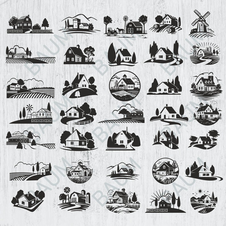 Farm House SVG Bundle, House Svg, Farm House Design, Svg Ai Cdr Dxf Png ...