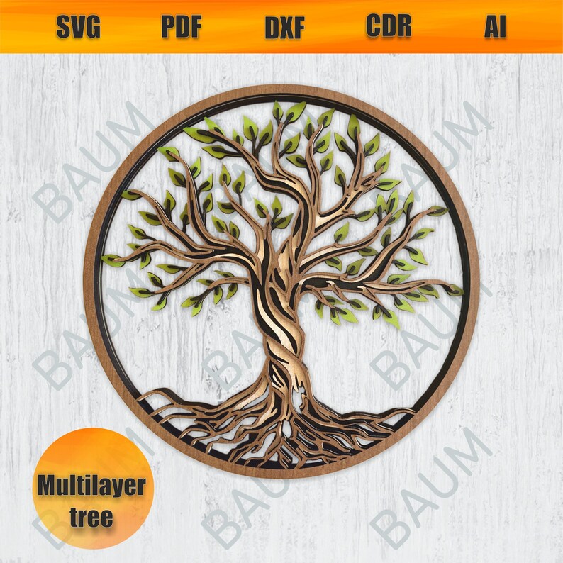 Tree of Life Multilayer Svg, Tree of Life Wall Decor Svg, Svg Ai Cdr ...