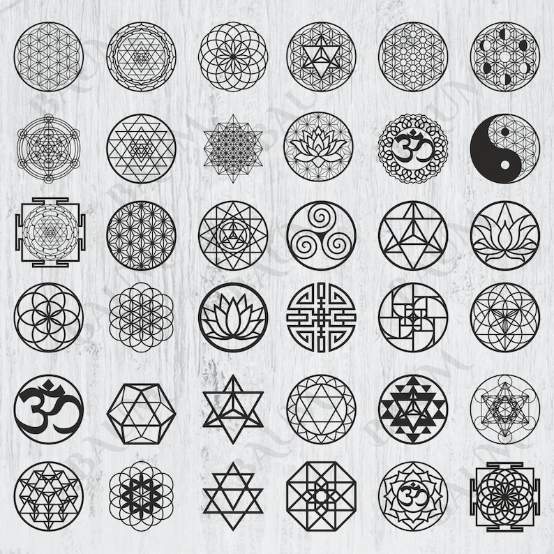 Sacred Geometry Bundle, Sacred Symbols, Vector Files, Svg Ai Cdr Dxf ...