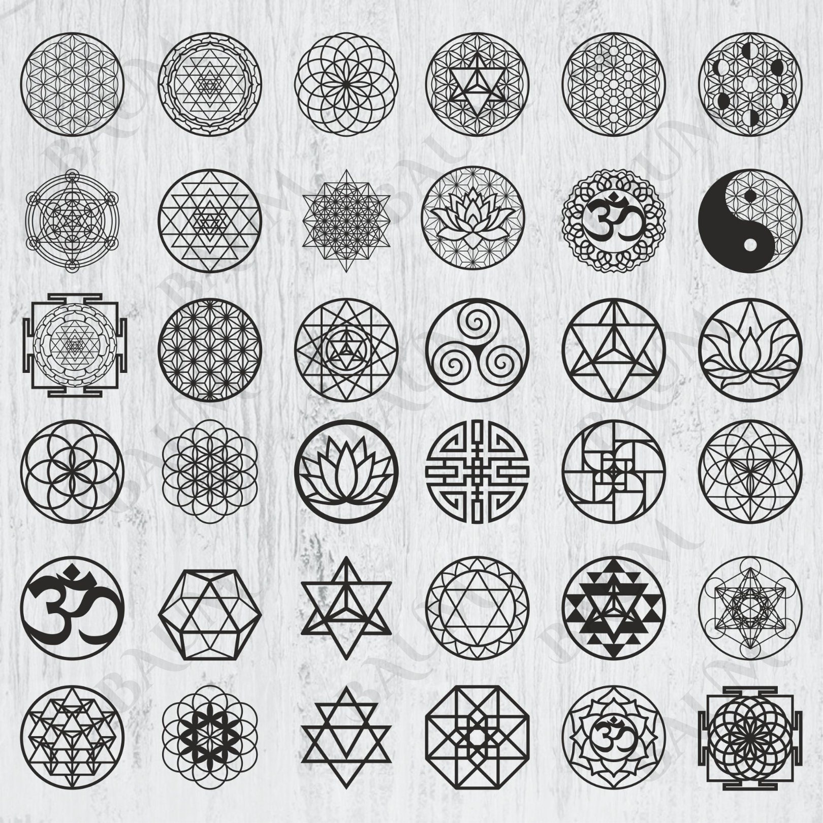 Sacred Geometry Bundle, Sacred Symbols, Vector Files, Svg Ai Cdr Dxf ...