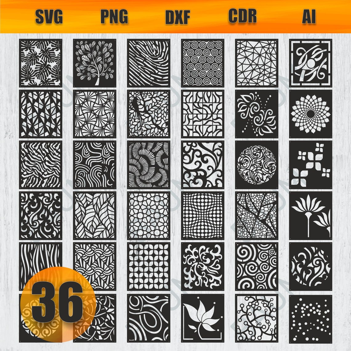 Laser Cut Panels Svg Bundle, Geometric Panels, Vector File, Svg Ai Cdr ...