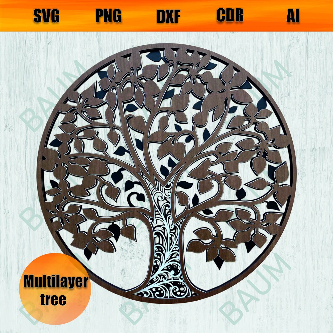 Tree of Life Multilayer Svg, Tree of Life Wall Decor Svg, Svg Ai Cdr ...