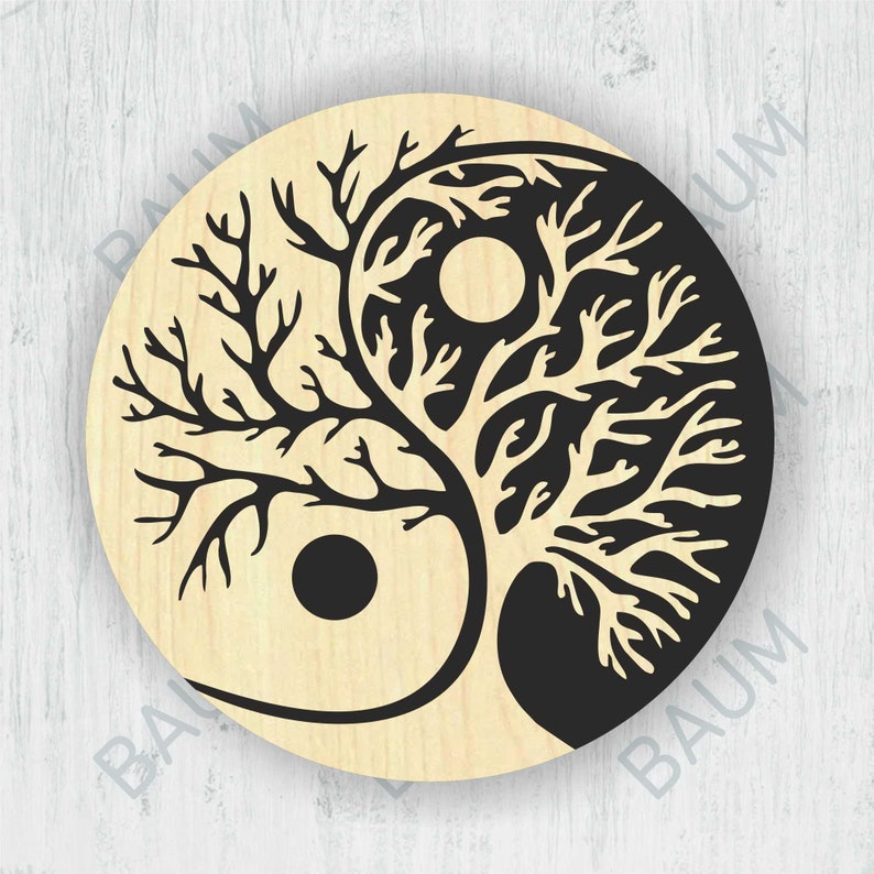 Yin Yang Tree Multilayer Svg, Tree of Life Wall Decor Svg, Svg Ai Cdr ...