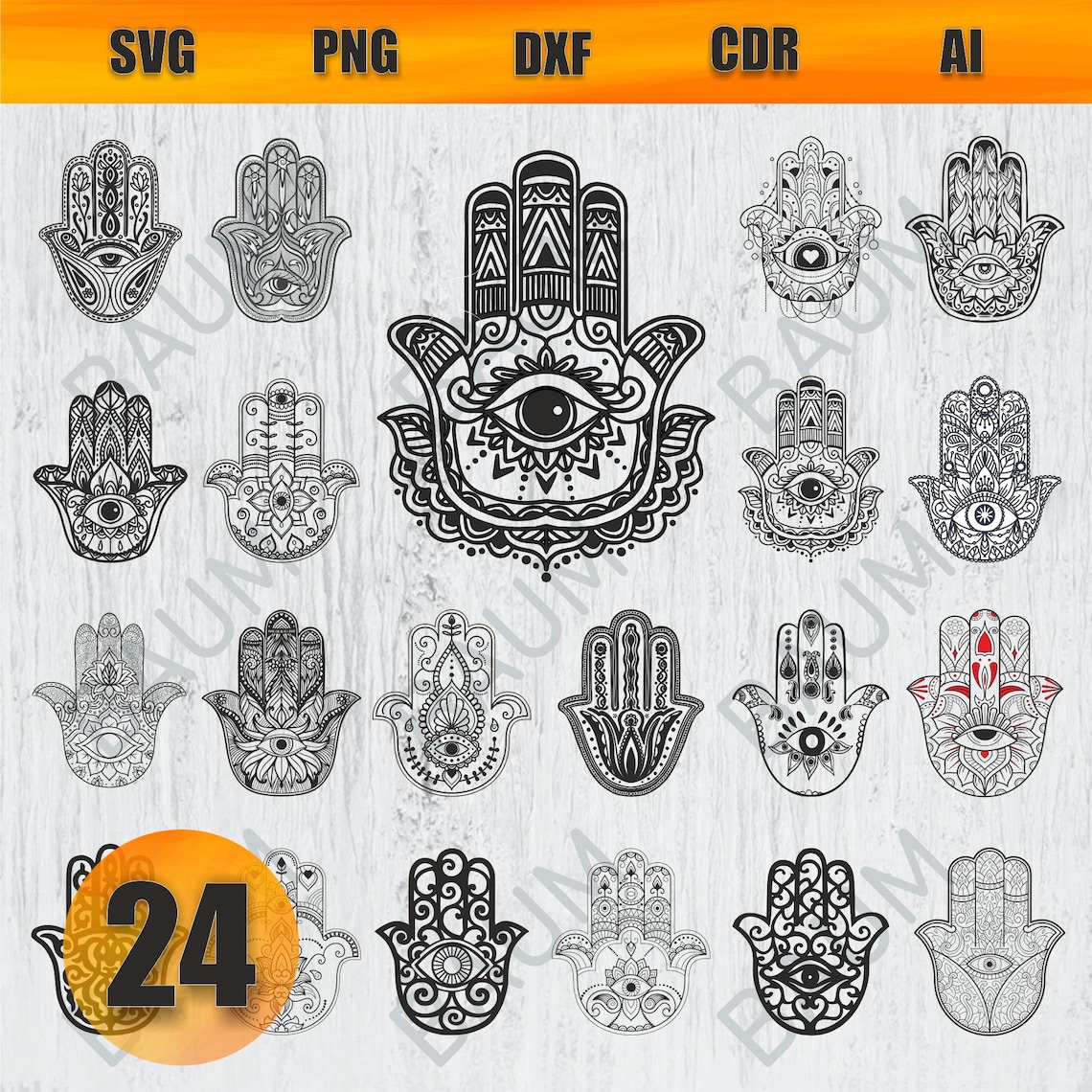 Hamsa Hand Svg Bundle, Hamsa Eye, Vector Files, Svg Ai Cdr Dxf Png ...