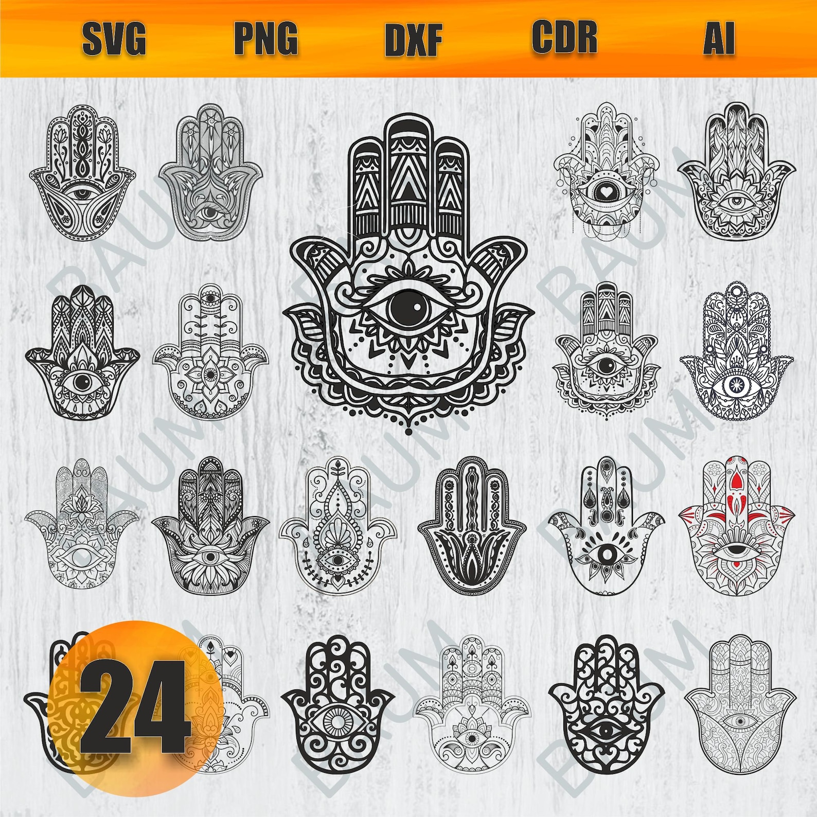 Hamsa Hand Svg Bundle, Hamsa Eye, Vector Files, Svg Ai Cdr Dxf Png ...