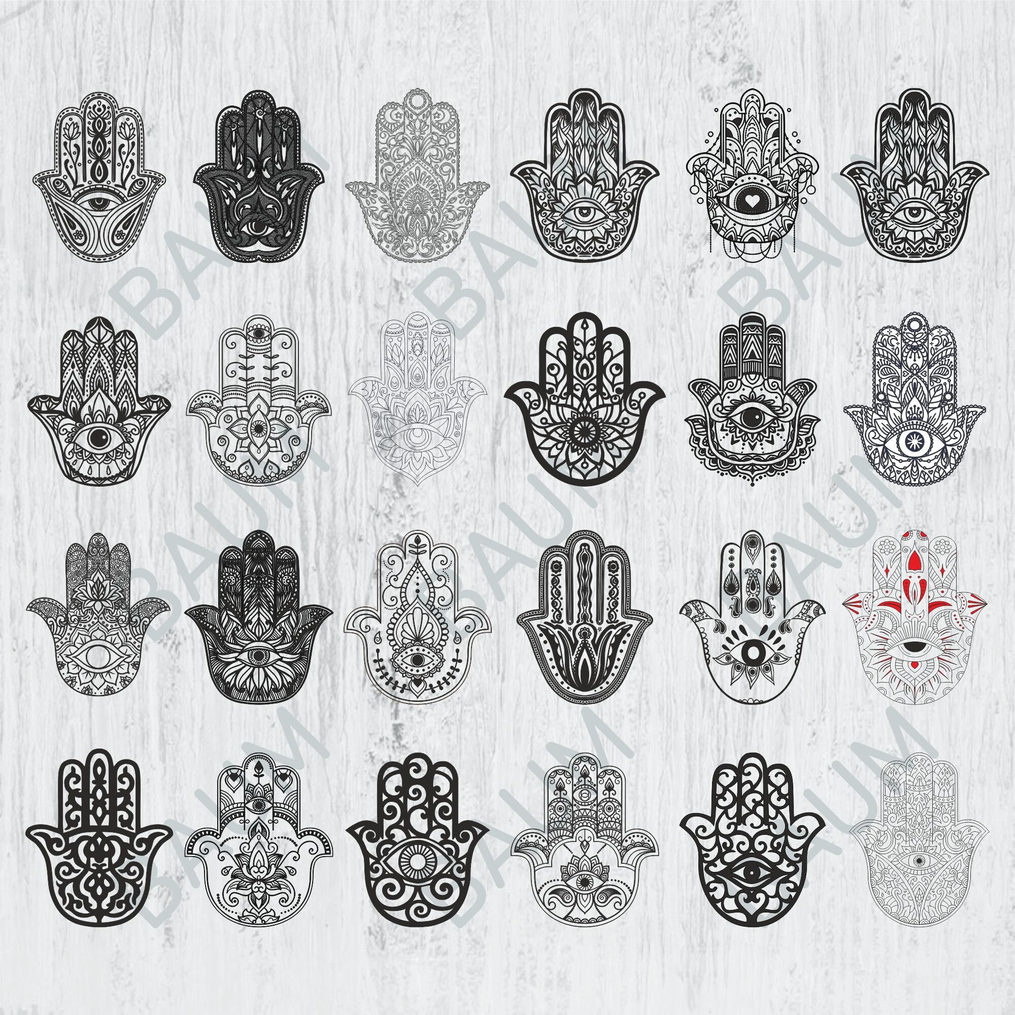 Hamsa Hand Svg Bundle, Hamsa Eye, Vector Files, Svg Ai Cdr Dxf Png ...