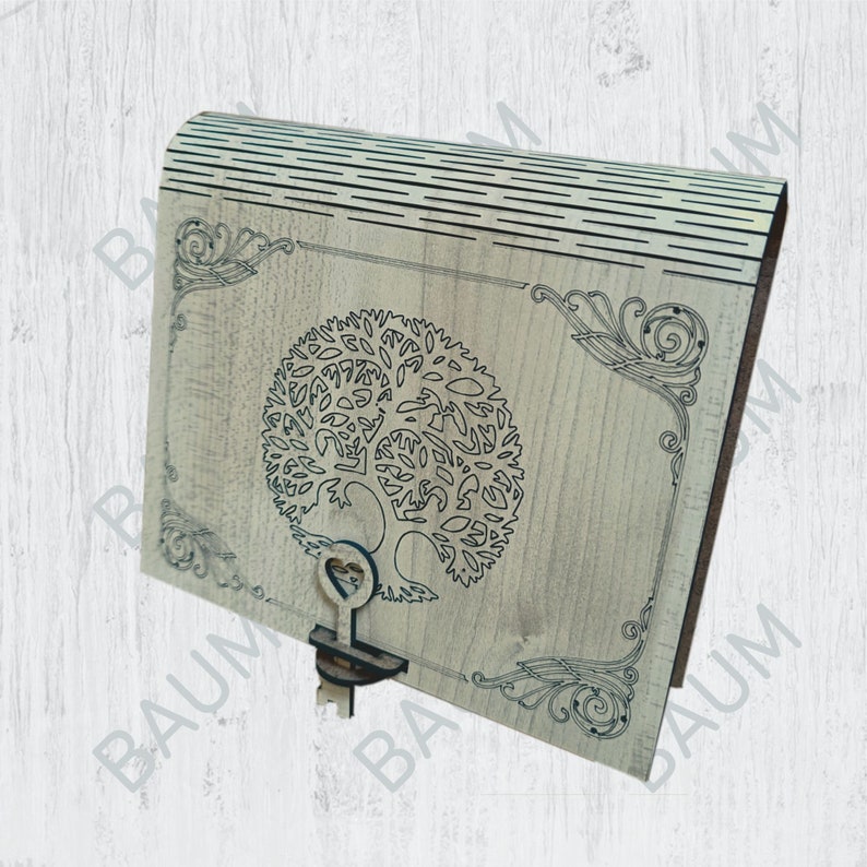 Lockable Book Box Svg Bundle for 3mm and 4mm, Tree of Life, Vector ...