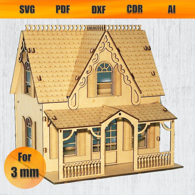 House Laser Cut, Wooden Box, Dxf Project, Svg Ai Cdr Dxf Pdf, Ready to ...