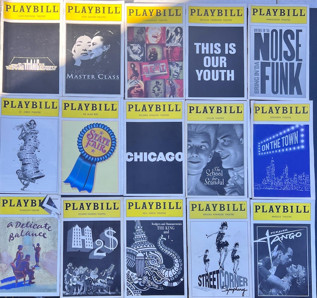15 Broadway New York Theatre Playbills From the 1990’s - Etsy