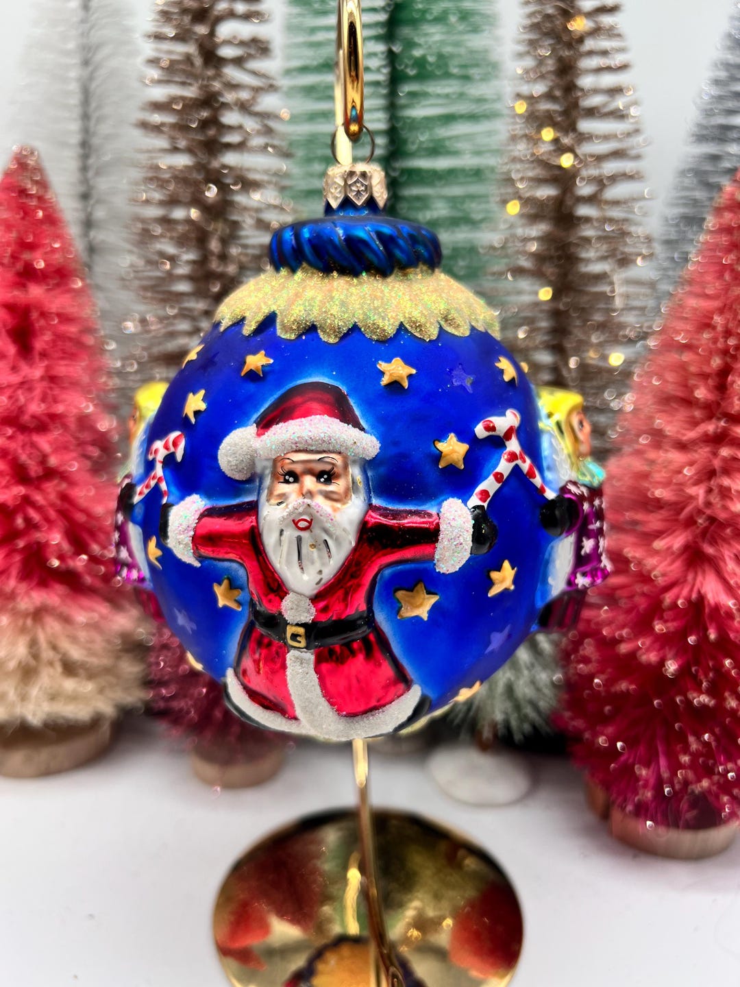 VTG 1998 Christopher Radko ‘circle of Cheer’ Globe Santa Large Ornament ...