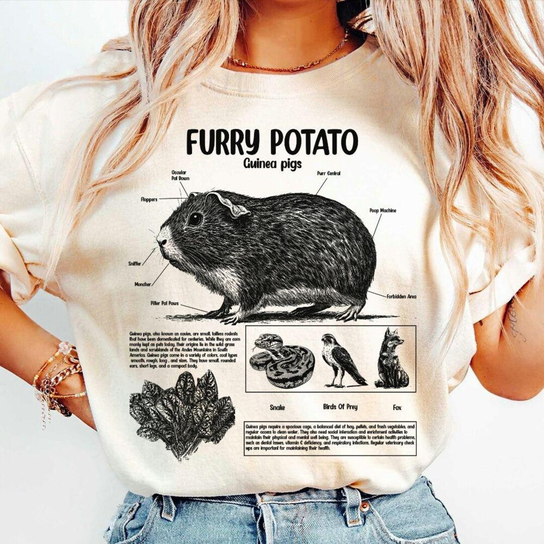Puppy Printy Furry Potato Anatomy Shirt, Vintage Animal Knowledge Furry ...
