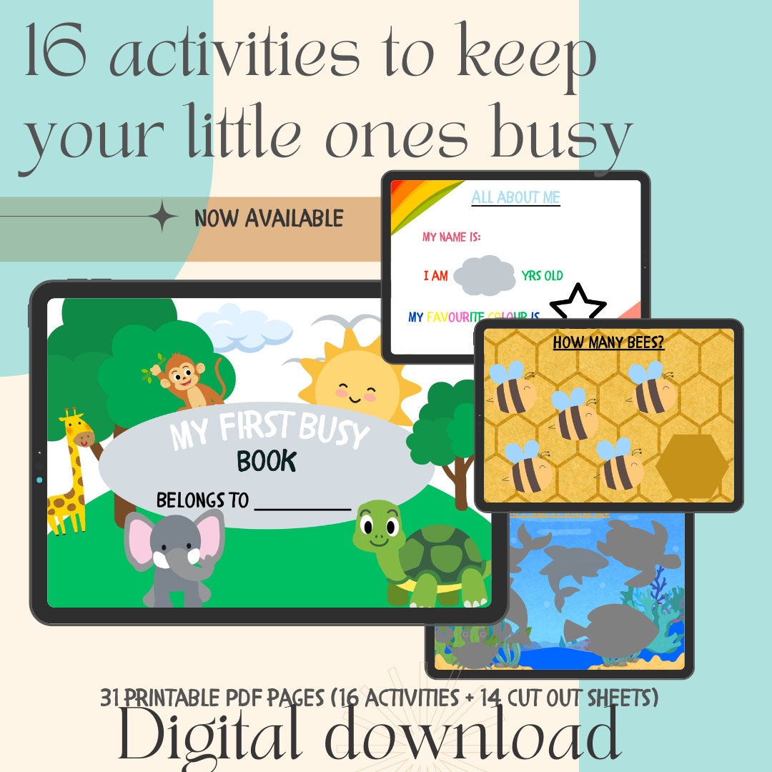 My First Busy Book of Fun and Learning, Printable for Home Schooling ...