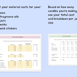 Candle Making Calculator Excel Google Sheet Digital Template Mixing ...
