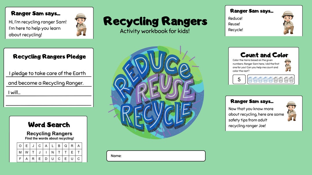 Recycling Rangers Activity Book, Recycling Rangers Busybook - Etsy