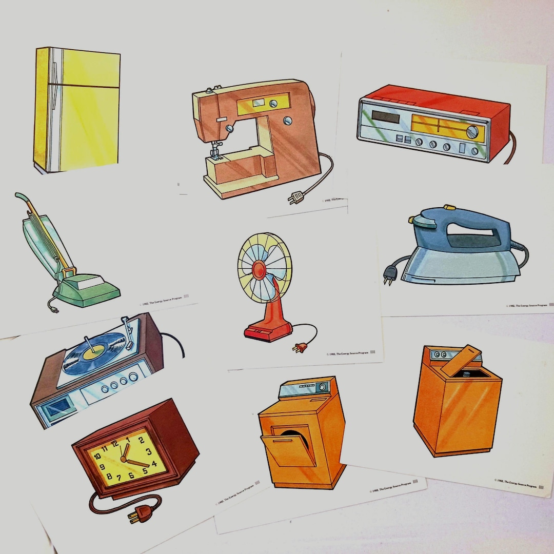 Vintage 1980s Appliance Flash Cards – Retro Kids Learning, Set of 10 - Etsy
