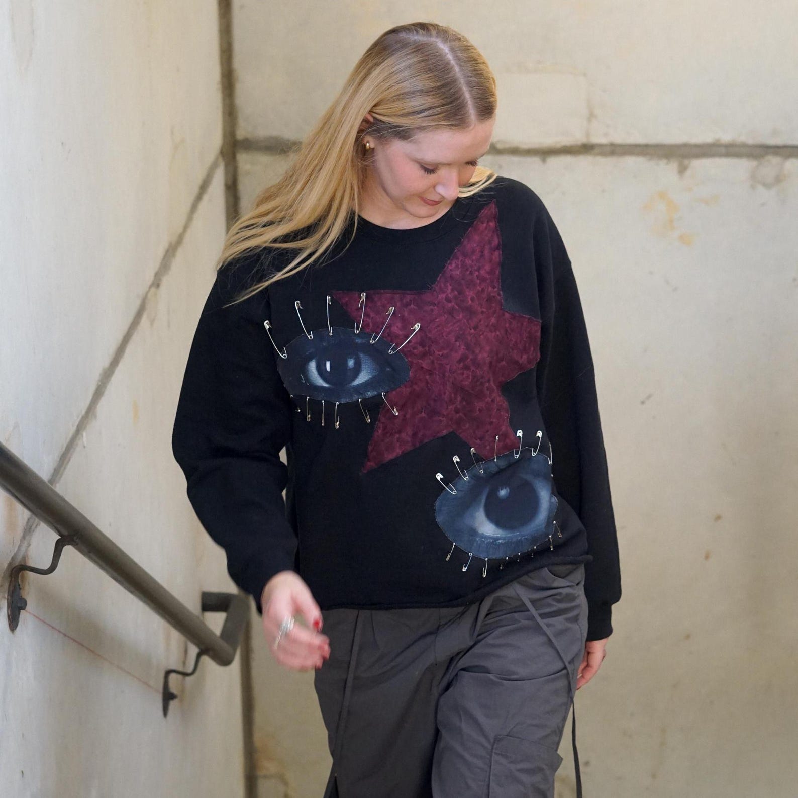 Eyes Patchwork Star Sweatshirt | Street Style Handmade | Alternative ...