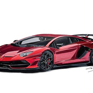 Lamborghini Aventador SVJ, Digital Art, PRINTABLE, Supercar Art, Car ...