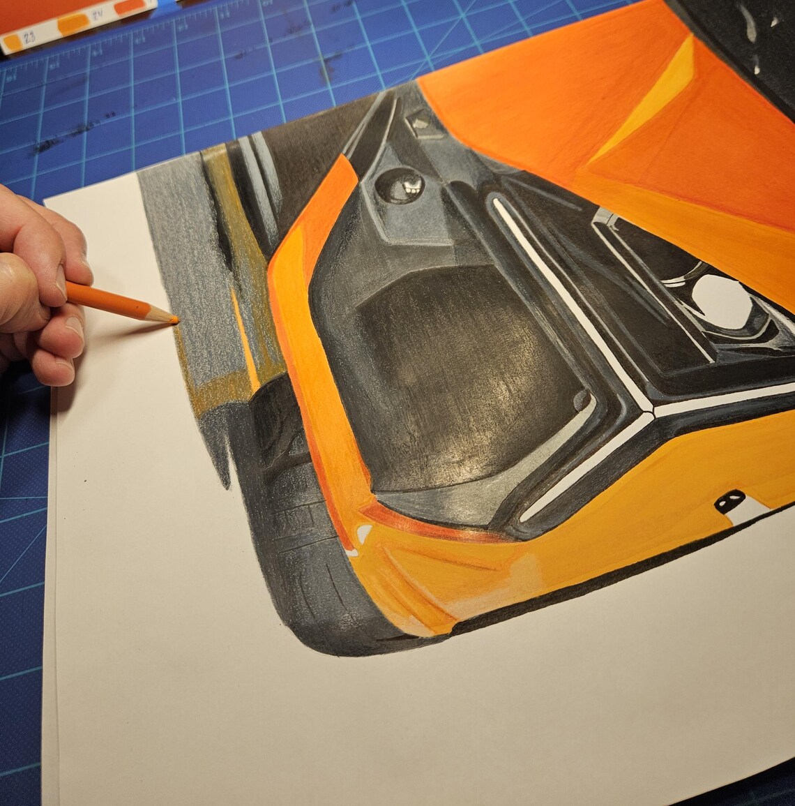 Lamborghini Revuelto Art: Original Hand-drawn Supercar Pencil Drawing ...