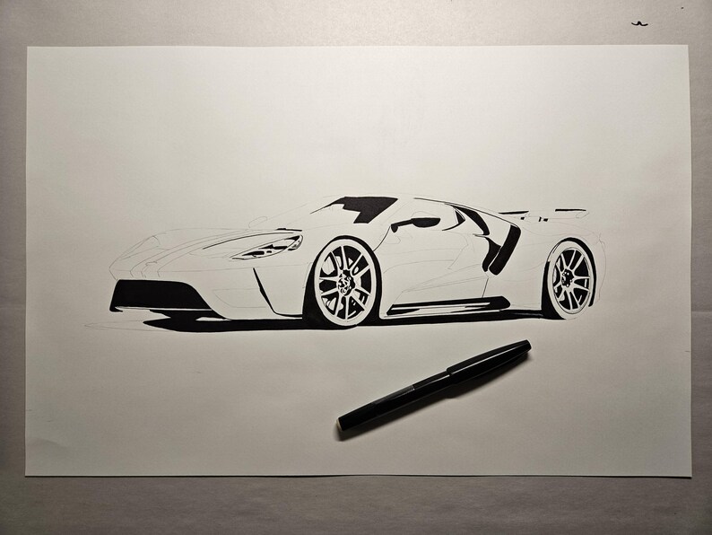 Ford GT40, Digital Art, PRINTABLE, Supercar Art, Car Guy Art, Custom ...