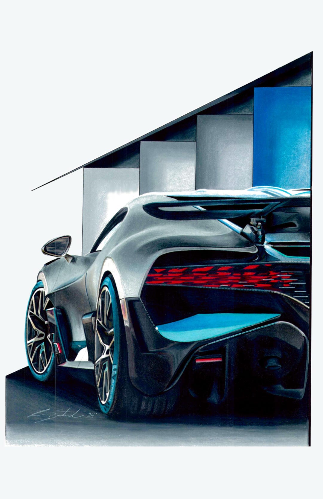 Bugatti Divo, Digital Art, PRINTABLE, Supercar Art, Car Guy Art, Custom ...