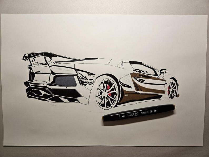 Lamborghini SVJ, Art Print, Canvas Art, Supercar Art, Car Guy Art ...