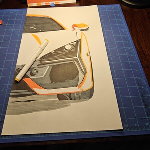 Lamborghini Revuelto Hand Drawn Art, Pencil Art, Supercar Art, Car Guy ...