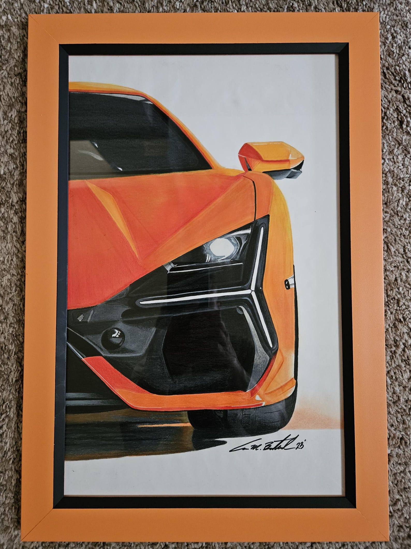 Lamborghini Revuelto Art: Original Hand-drawn Supercar Pencil Drawing ...