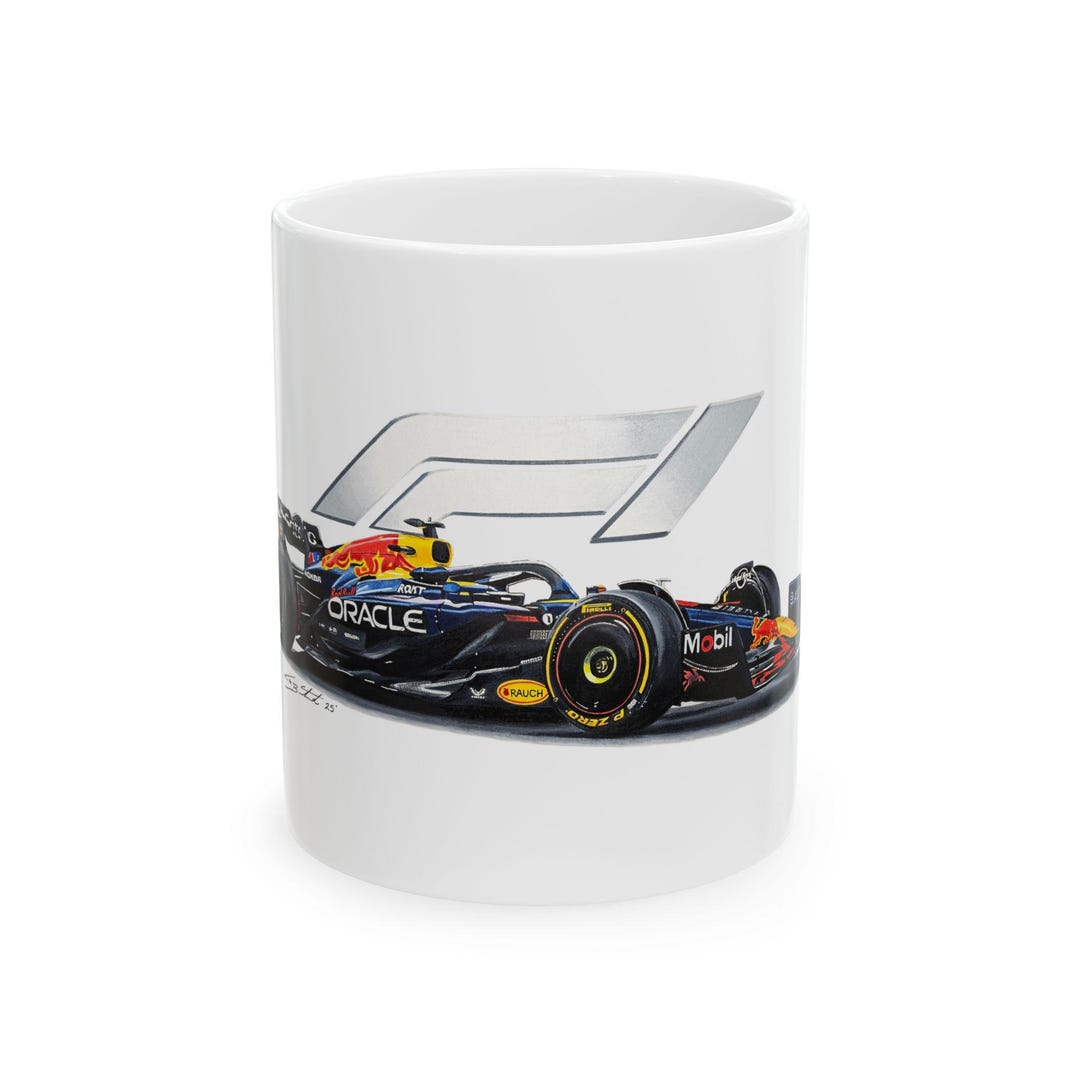 Racecar Coffee Mug: Formula 1 Fan Gift, Glossy Ceramic - Etsy