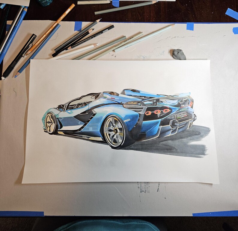 Lamborghini Sian Poster Wall Art, Supercar Poster Art, Car Guy ...