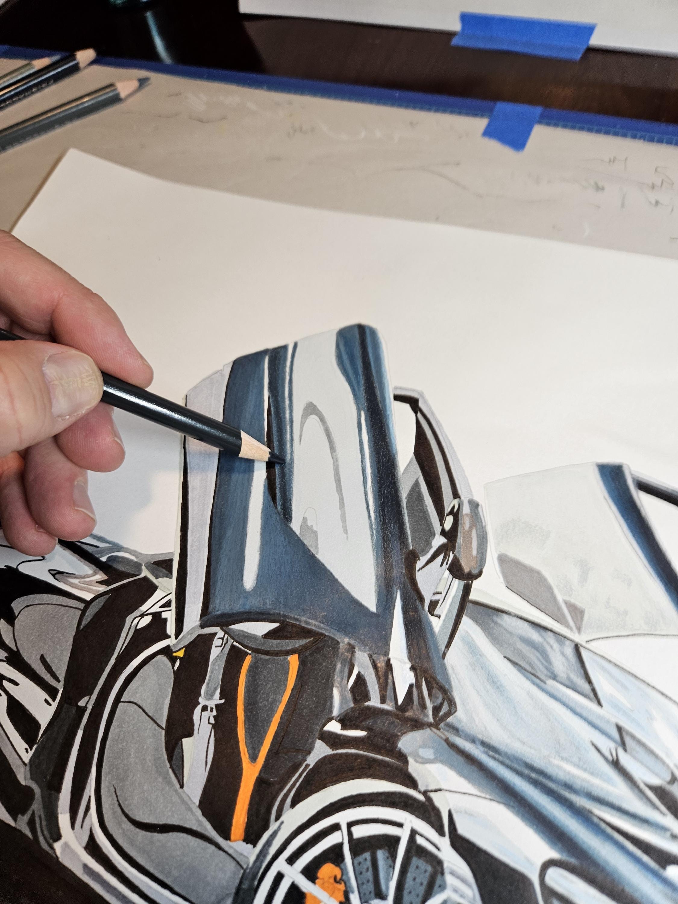 Mclaren 720s, Art Print, Pencil Art, Supercar Art, Car Guy Art, Custom ...