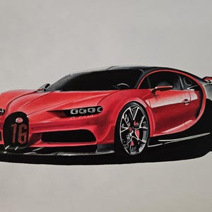 Bugatti Chiron Hand Drawn Art, Pencil Art, Supercar Art, Car Guy Art ...