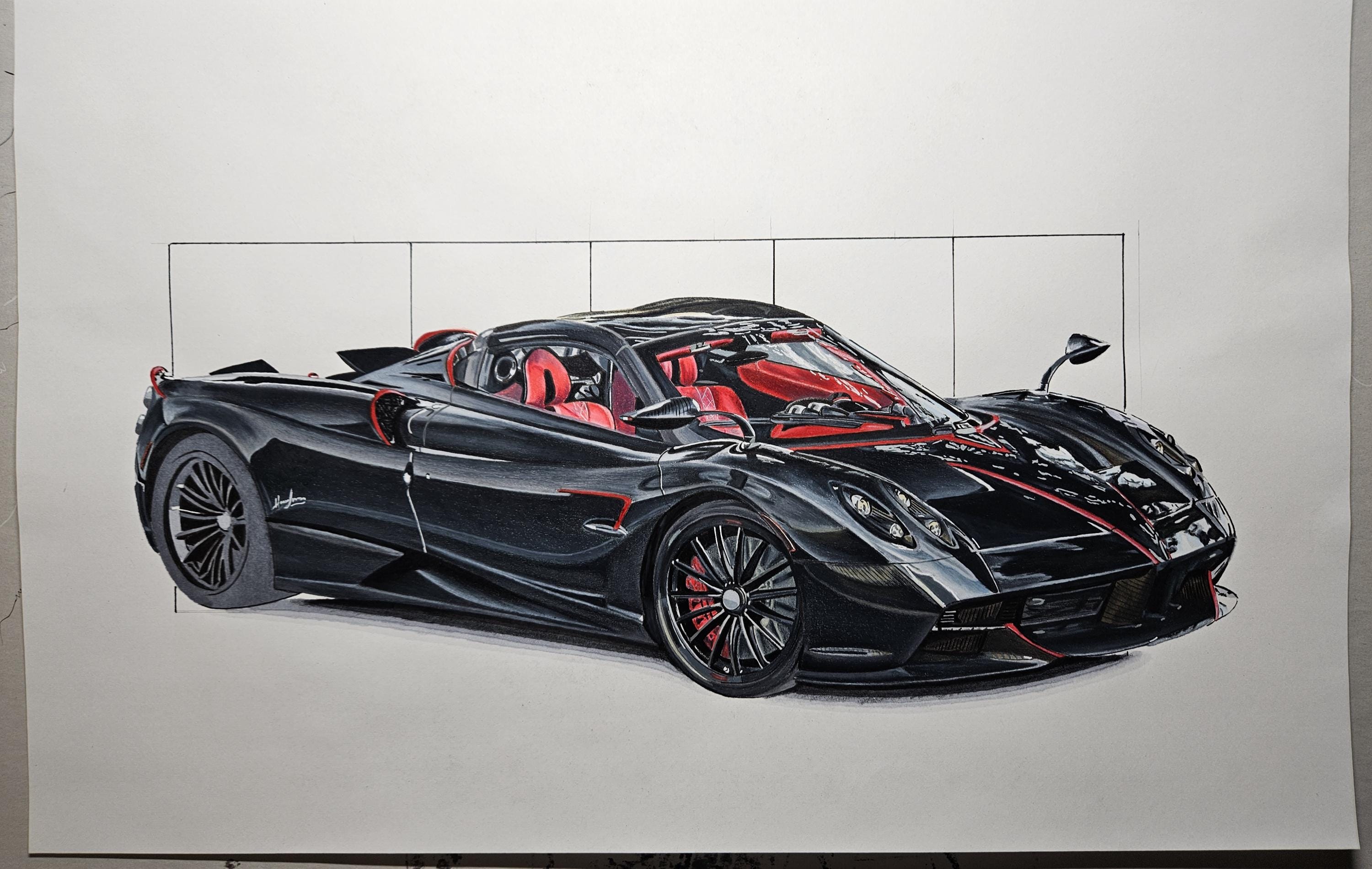 Pagani Huayra Wall Decor Art, Pagani Art, Supercar Art, Car Guy Art ...