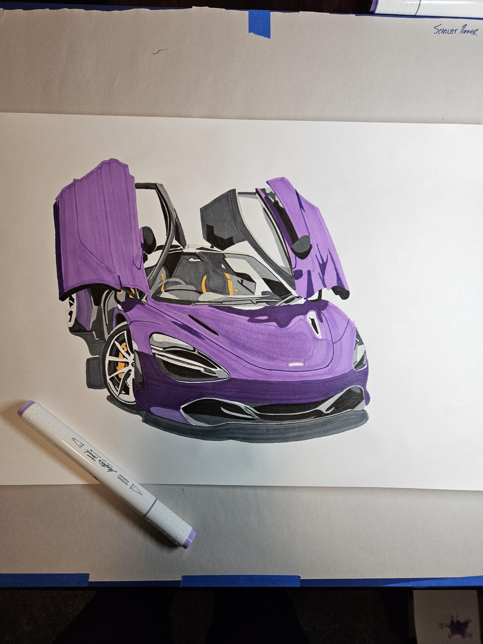 Mclaren 720S Art Print: Original Hand-drawn Supercar Portrait - Etsy