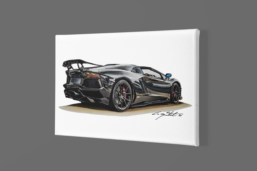 Lamborghini SVJ, Art Print, Canvas Art, Supercar Art, Car Guy Art ...