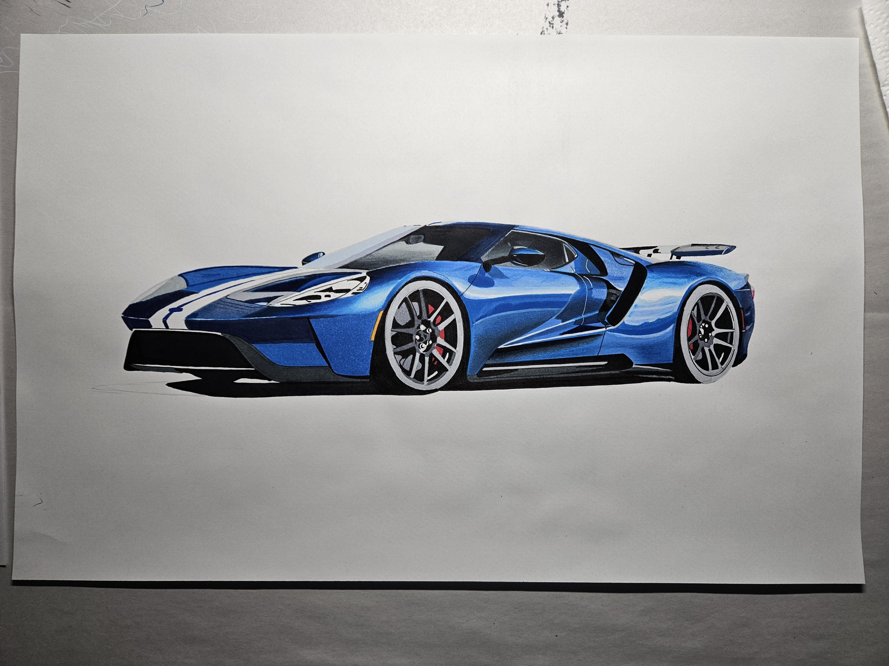 Ford GT40 Art Print: Original Hand-drawn Supercar Pencil Drawing - Etsy