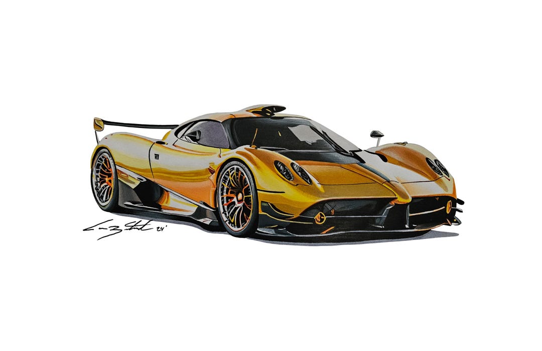 Pagani Huayra, Digital Art, PRINTABLE, Supercar Art, Car Guy Art ...