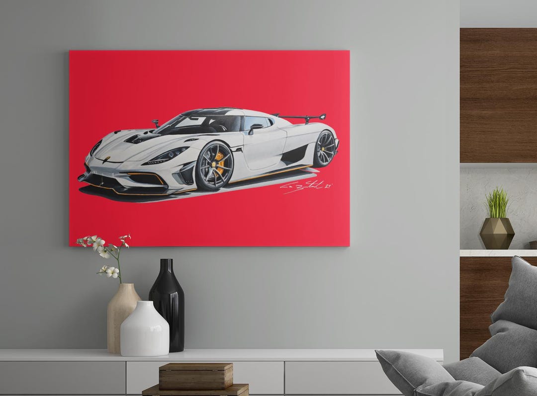 Koenigsegg Agera Art Print: Supercar Pencil Drawing Poster - Etsy