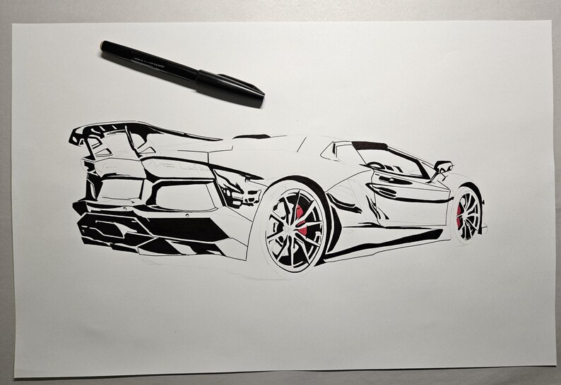 Lamborghini SVJ, Art Print, Canvas Art, Supercar Art, Car Guy Art ...