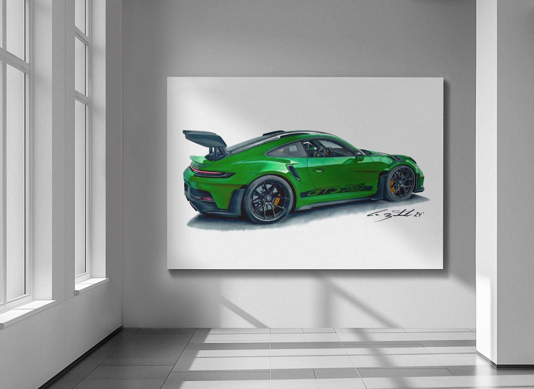 Porsche GT3-RS Art Print, Canvas Art, Supercar Art, Car Guy Art, Custom ...