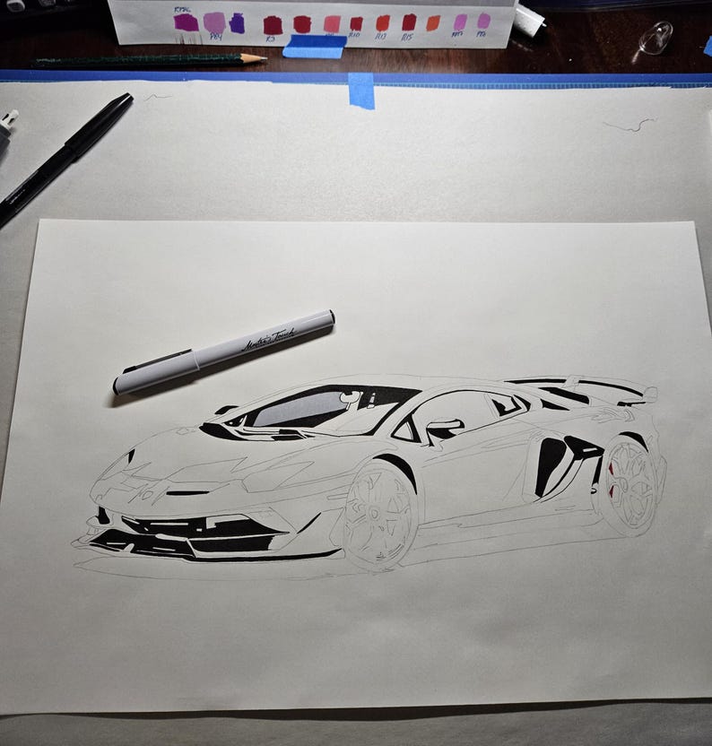 Lamborghini Aventador SVJ, Digital Art, PRINTABLE, Supercar Art, Car ...