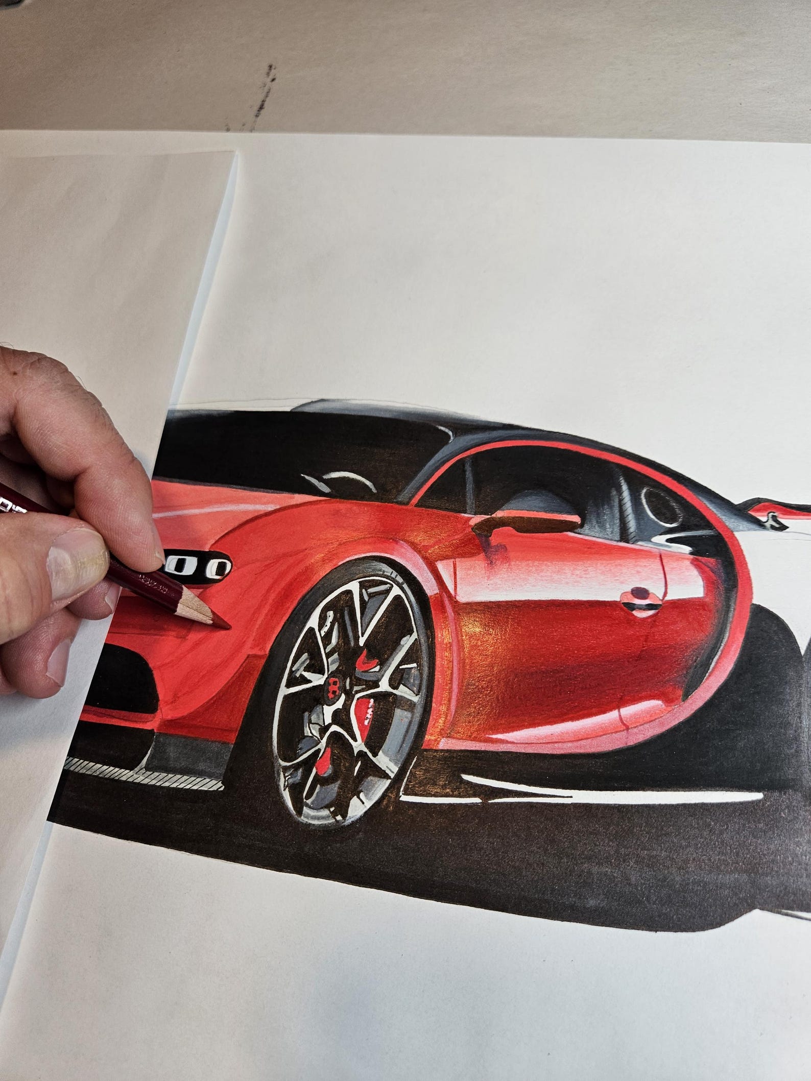 Bugatti Chiron Art: Original Hand-drawn Pencil Car Portrait (11x17) - Etsy