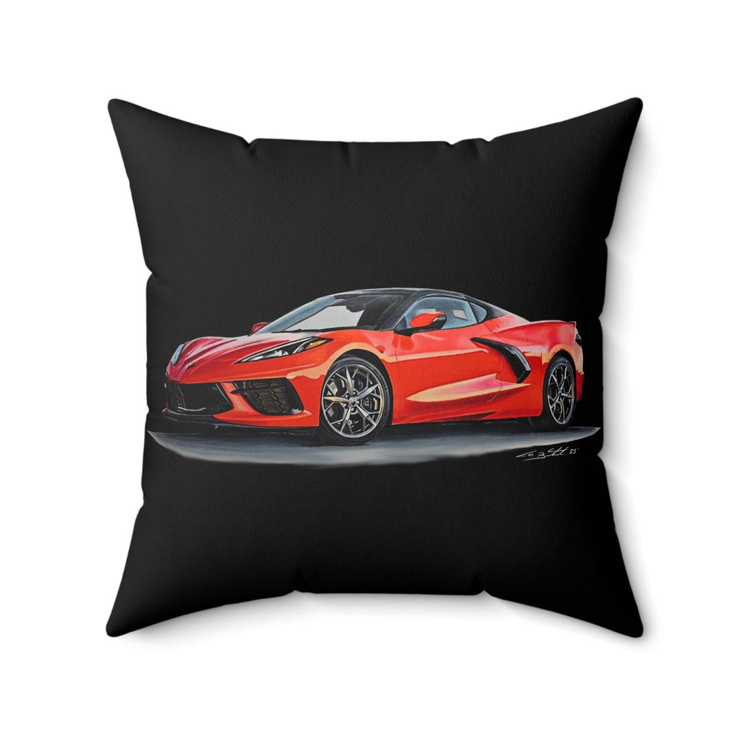 Corvette C8 Decor Pillow, Automotive Art Gift - Etsy