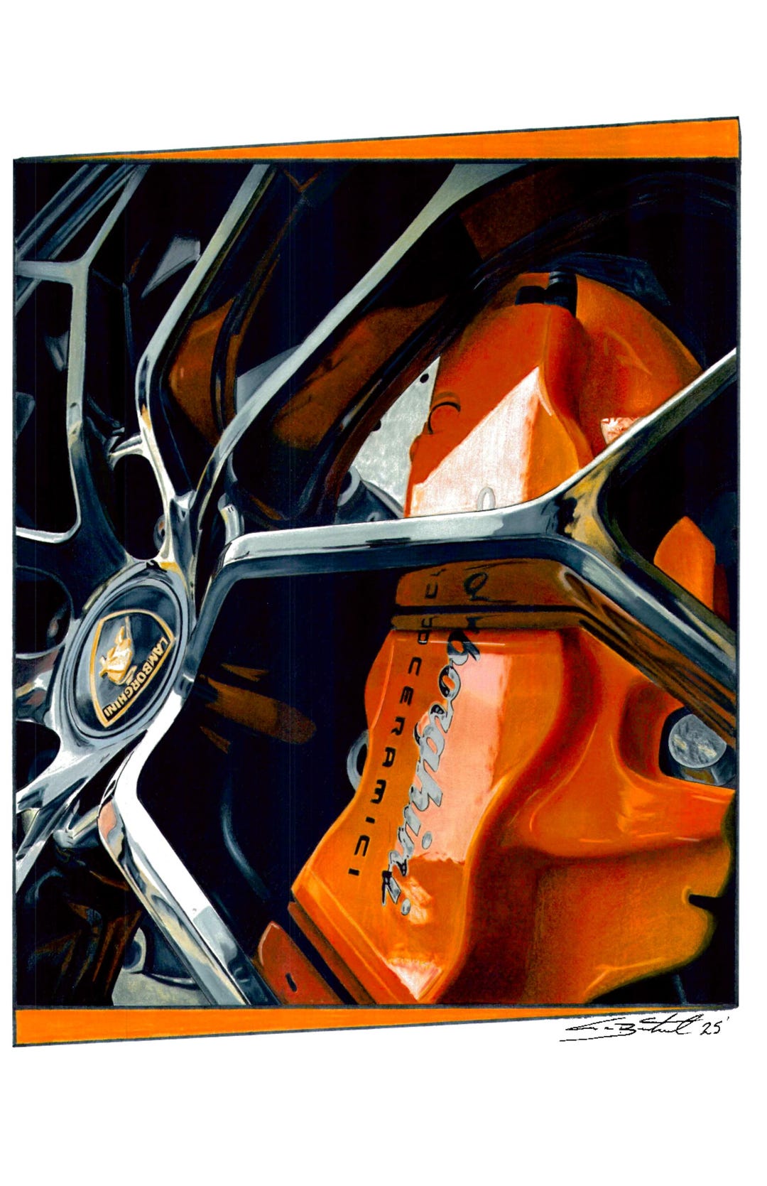 Lamborghini Aventador Wheel Art, Pencil Art, Supercar Art, Car Guy Art ...